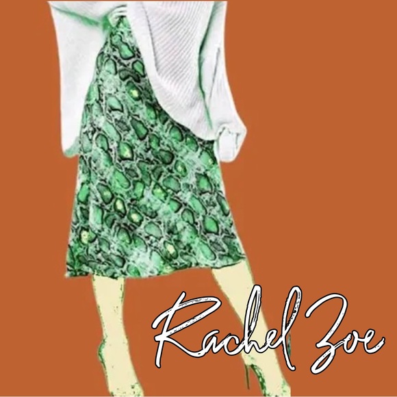 Rachel Zoe | Skirts | Rachel Zoe Silky Stretch Satin Snake Print Midi ...